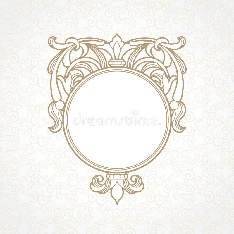 Oval Filigree Border Filigree Frame Design Stock Illustrations