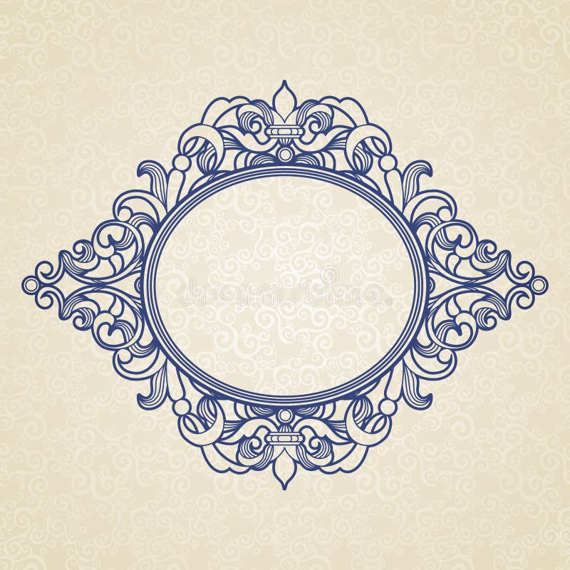 Filigree Vector Frame in Victorian Style. Stock Vector - Illustration ...
