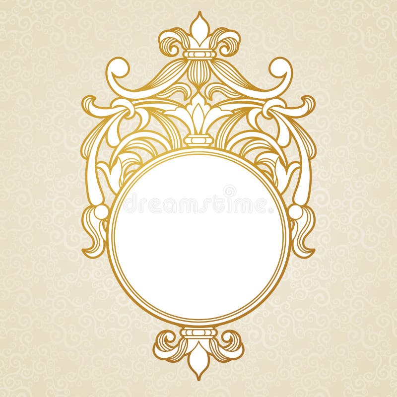 Filigree Vector Frame in Victorian Style. Stock Vector - Illustration ...