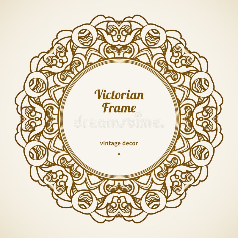 Filigree Vector Frame in Victorian Style. Stock Vector - Illustration ...