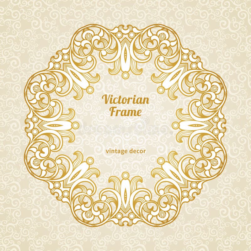 Filigree Vector Frame in Victorian Style. Stock Vector - Illustration ...