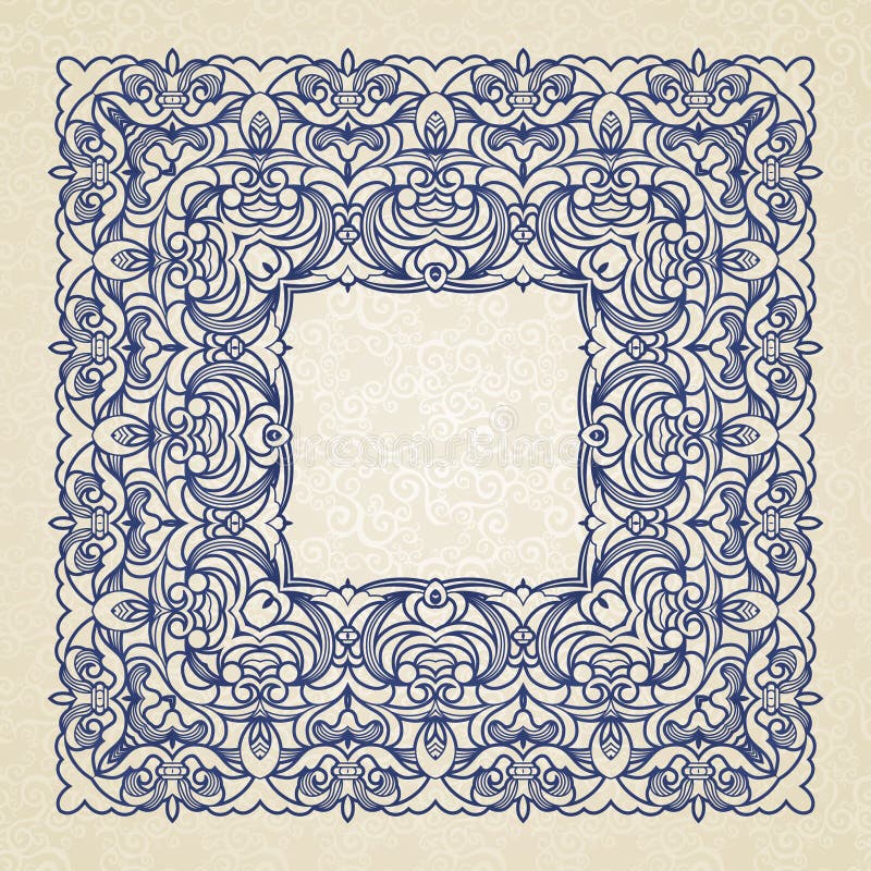 Filigree Vector Frame in Victorian Style. Stock Vector - Illustration ...