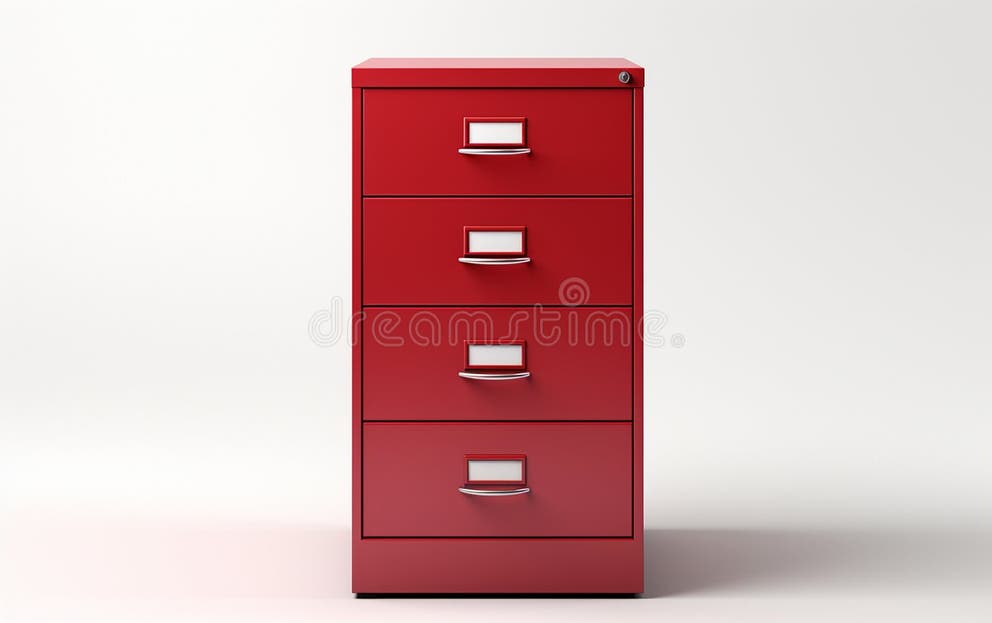 Filing Cabinet Against a White Backdrop -Generative Ai Stock ...