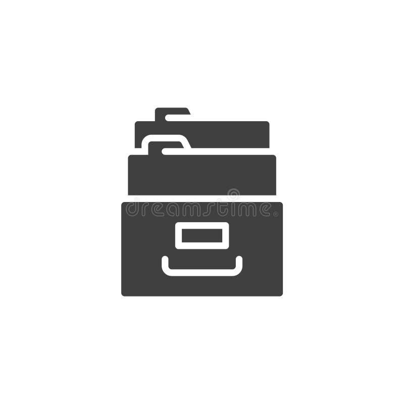 A Filing Cabinet with Documents Vector Icon Stock Illustration ...