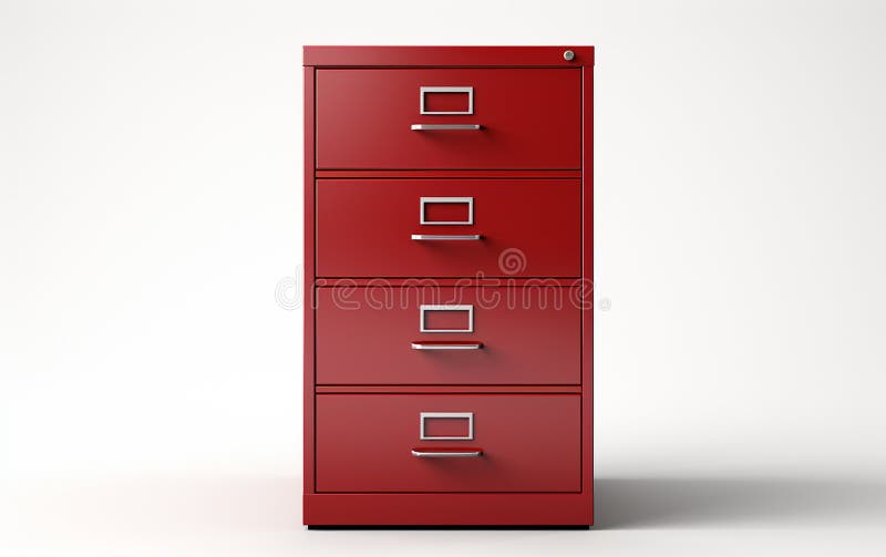 Filing Cabinet in Front of a White Background -Generative Ai Stock ...