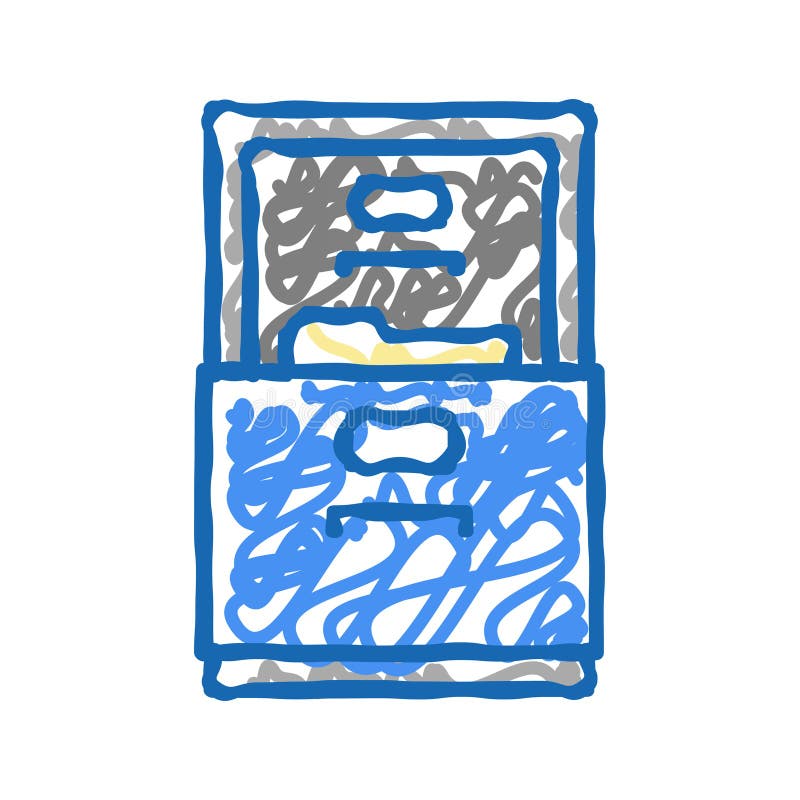 Filing Cabinet Icon Doodle Illustration Stock Illustration ...
