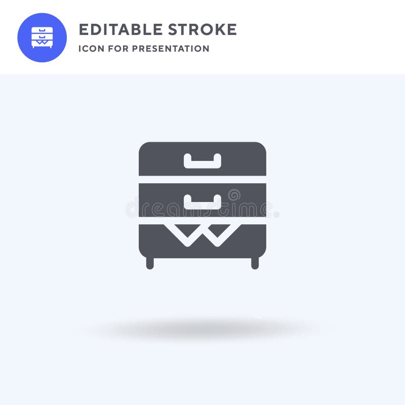 Filing Cabinet Icon Vector, Filled Flat Sign, Solid Pictogram Isolated ...