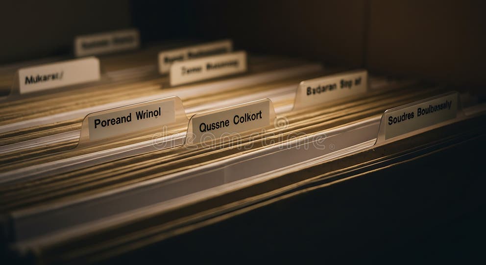 Filing Cabinet with Labeled Folders Organizes Documents for Easy ...