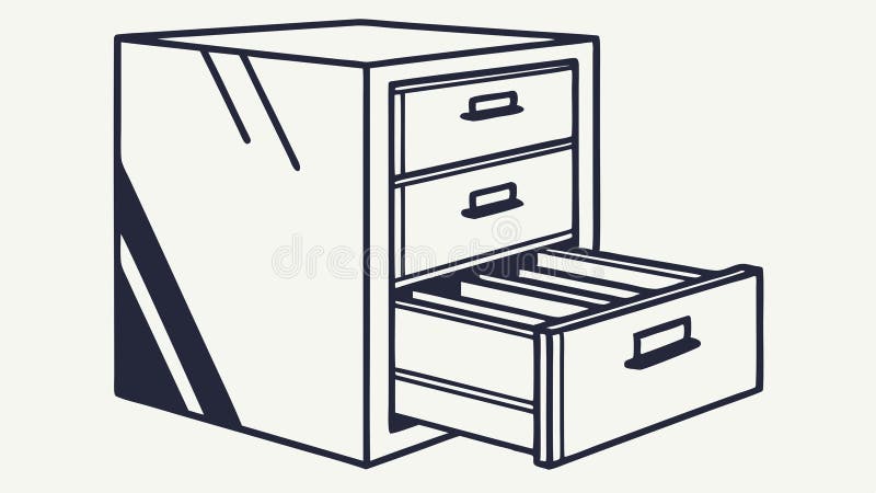 Filing Cabinet with Open Drawer, Office Storage, Vector Design ...