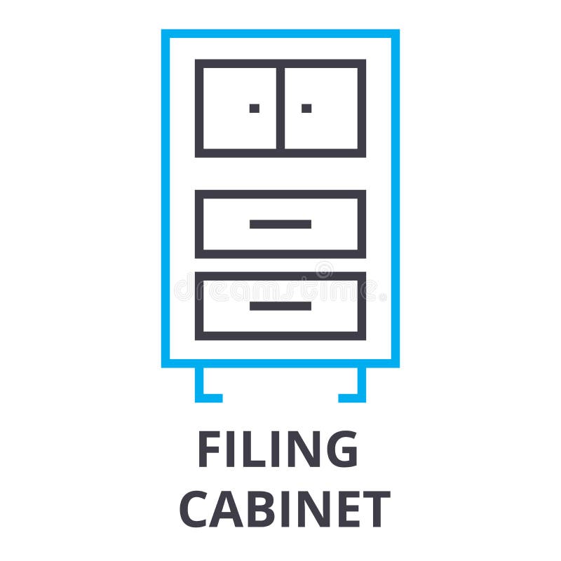 Filing Cabinet Linear Icon Concept. Filing Cabinet Line Vector Sign ... Filing Cabinet Linear Icon Concept. Filing Cabinet Line Vector Sign ...