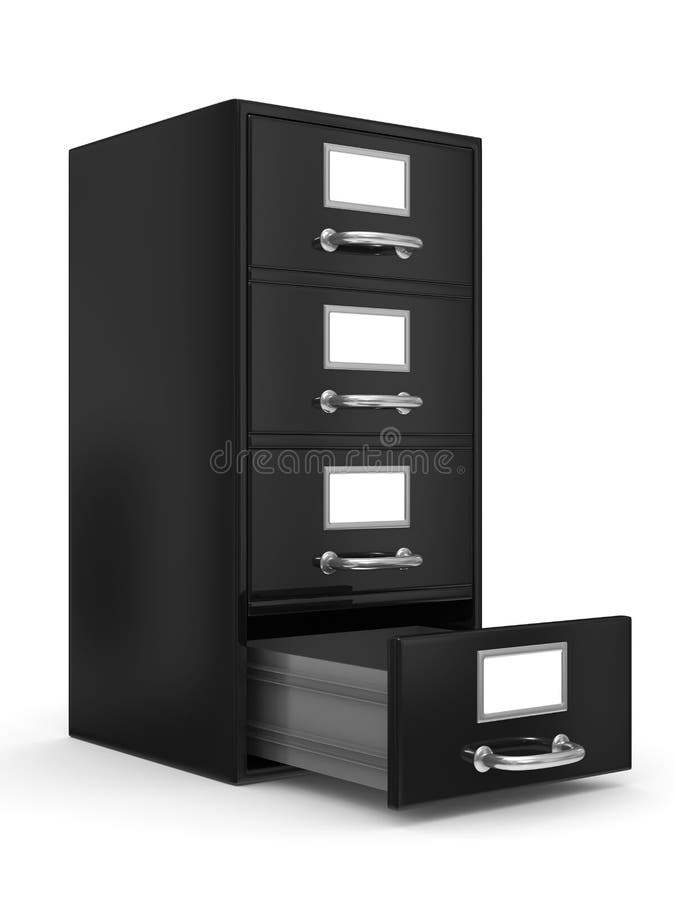 Filing cabinet on white stock illustration. Illustration of isolated ...