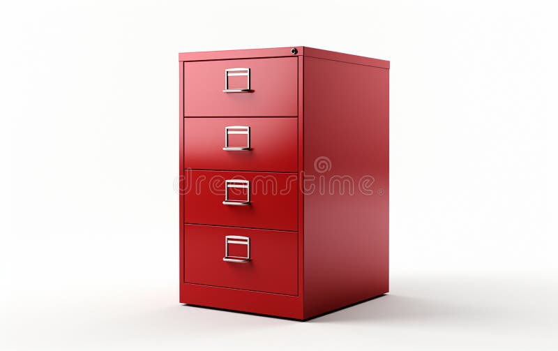 Filing Cabinet on a White Background -Generative Ai Stock Illustration ...