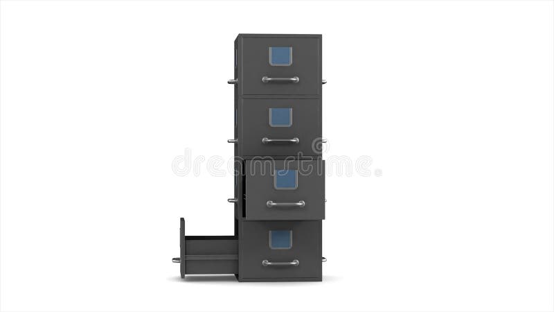 Filing Cabinet on White Background. Isolated 3D Render Stock Video ...
