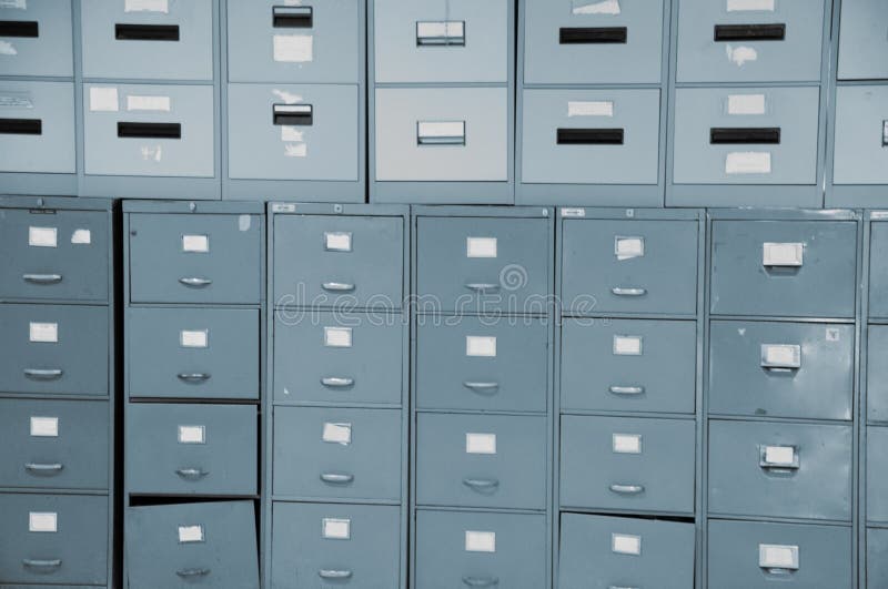 Storage Room with Filing Cabinets Stock Image - Image of records, place ...