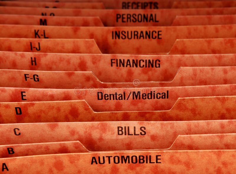 Filing folders for bills stock image. Image of business - 6298789
