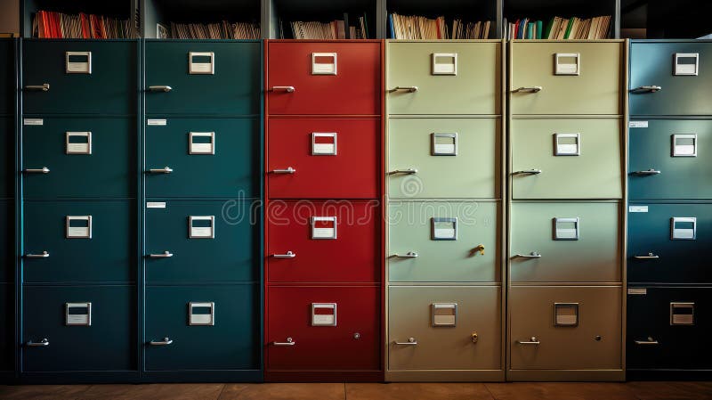 Filing office folders stock illustration. Illustration of folders ...