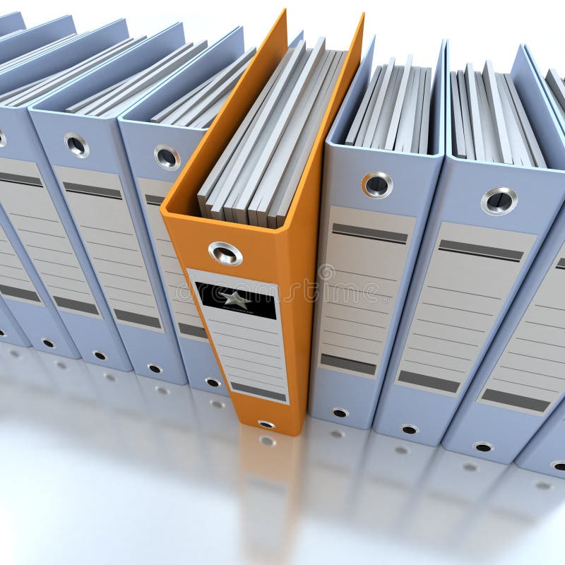 Filing and Organizing Information Blue Stock Image - Image of orange ...