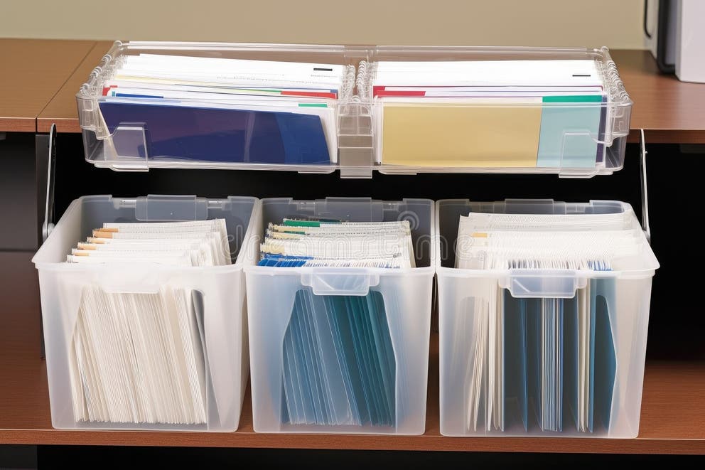 A Filing System with Clearly Labeled Files, Dividers, and Folders Stock ...
