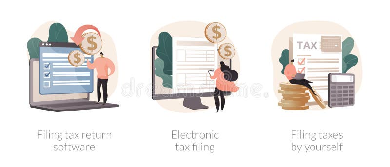 Filing Taxes by Yourself Abstract Concept Vector Illustrations. Stock ...