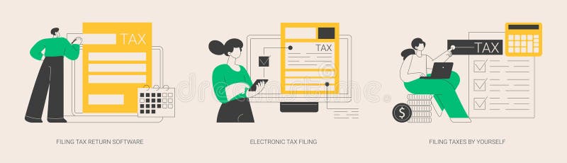 Filing Taxes by Yourself Abstract Concept Vector Illustrations. Stock ...