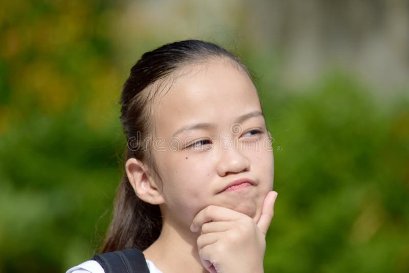 A Filipina Girl Student Thinking Stock Image - Image of minority ...