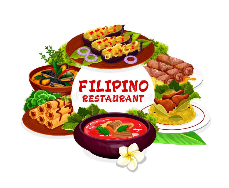 Filipino Cuisine Menu Dishes Desserts Stock Vector Illustration Of