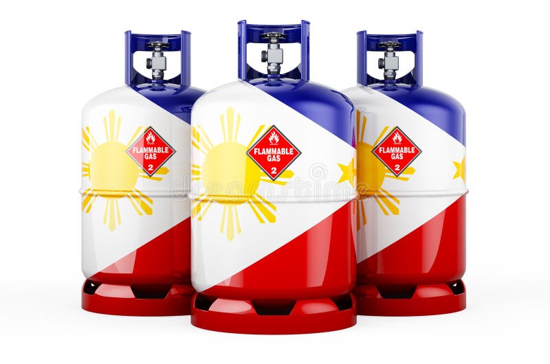 Filipino Flag Painted on the Propane Cylinders with Compressed Gas, 3D ...
