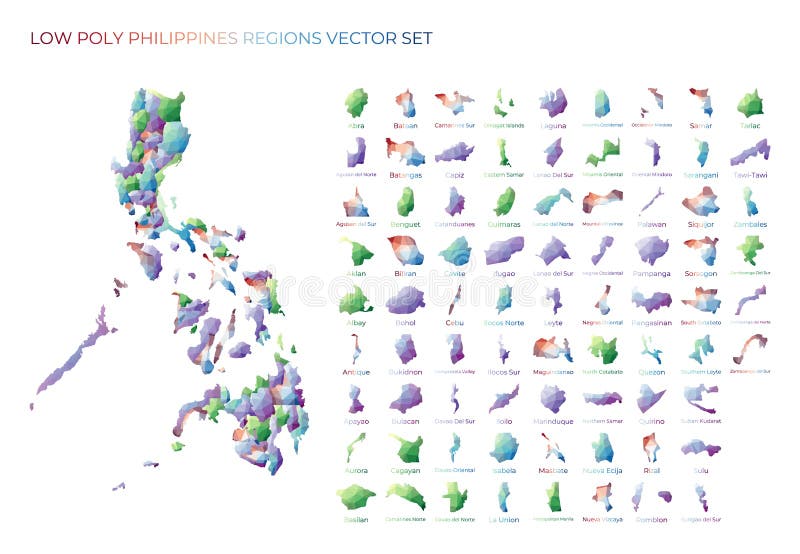 Low Poly Map Philippines Stock Illustrations 215 Low Poly Map