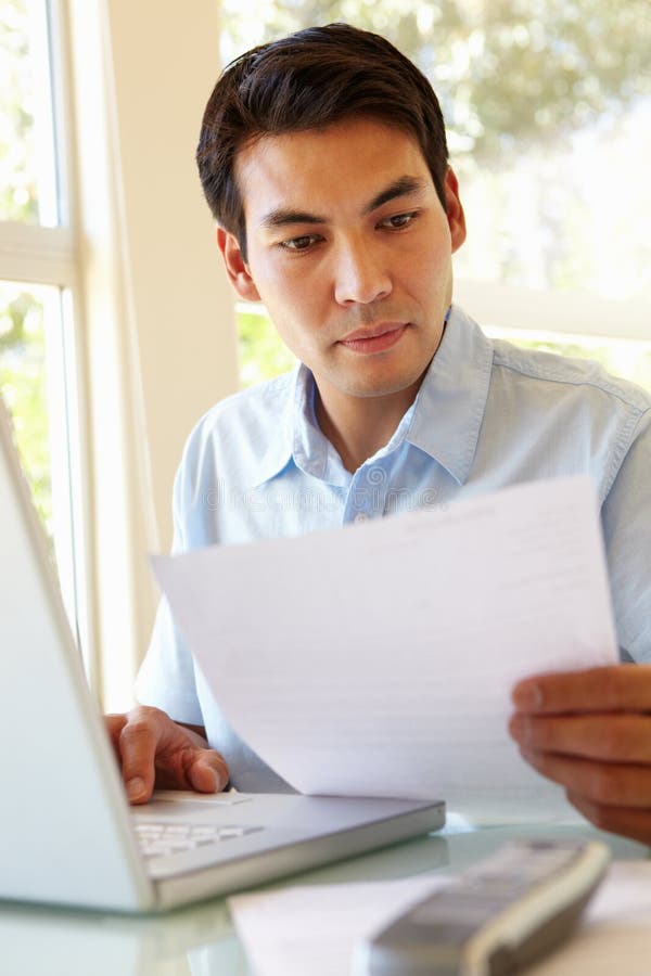 Filipino Man Working at Home Stock Image - Image of businessman, phone ...