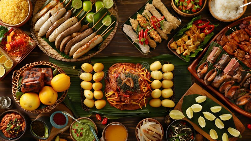 Filipino Traditional Food on the Table Stock Illustration ...