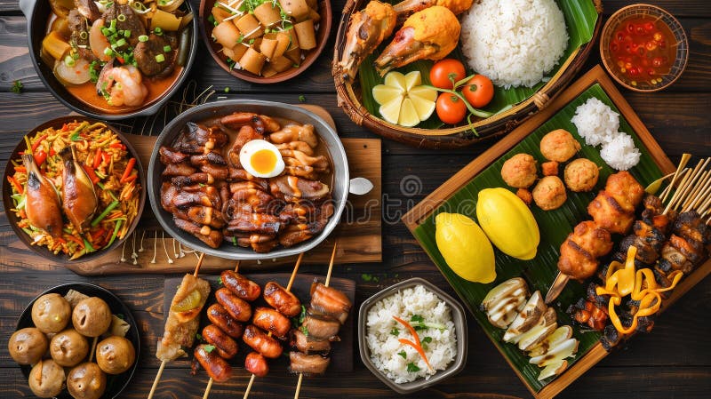 Filipino Traditional Food on the Table Stock Illustration ...
