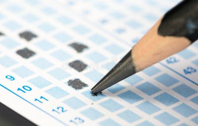 Fill Answer on Answer Sheet, Focus on Head Pencil. Stock Image - Image ...