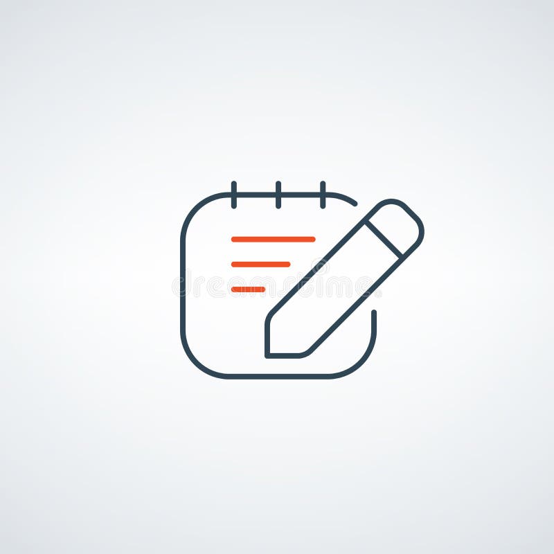 Fill the Form Linear Icon. Edit Office Symbol, Taking Notes ...