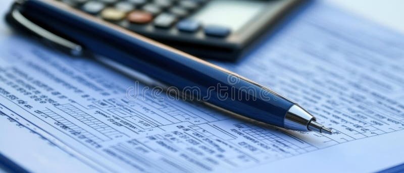 Fill Form with Pen and Calculator, Financial Concept Theme Stock ...