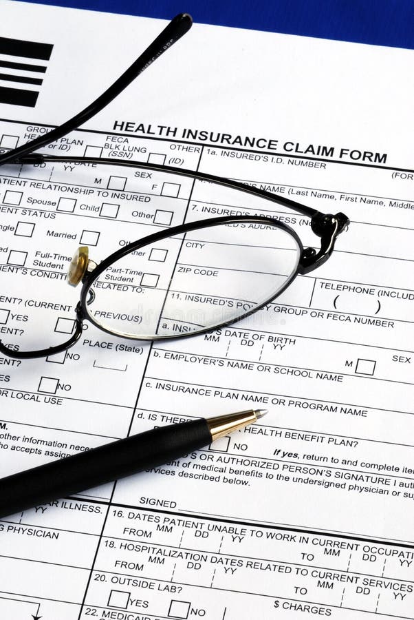 Fill the Health Insurance Claim Form Stock Photo - Image of healthcare ...