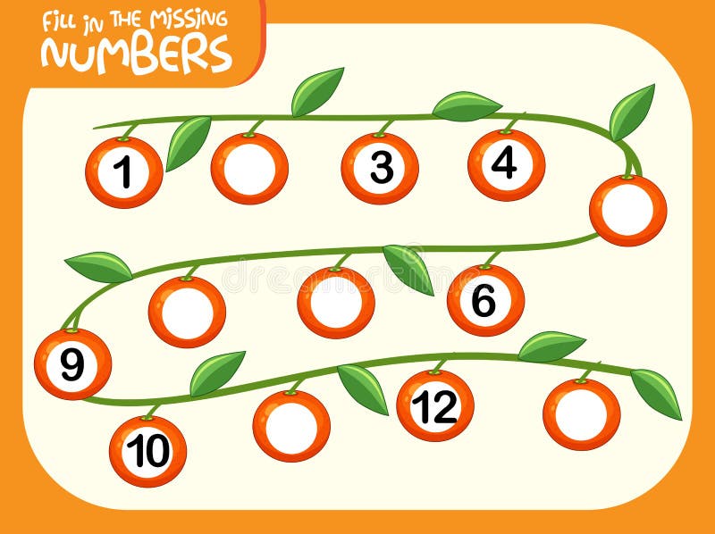 Fill Missing Number Worksheet Stock Vector - Illustration of ... Fill Missing Number Worksheet Stock Vector - Illustration of ...