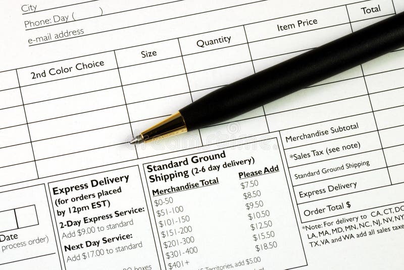 Fill in an order form stock photo. Image of card, order - 14841712