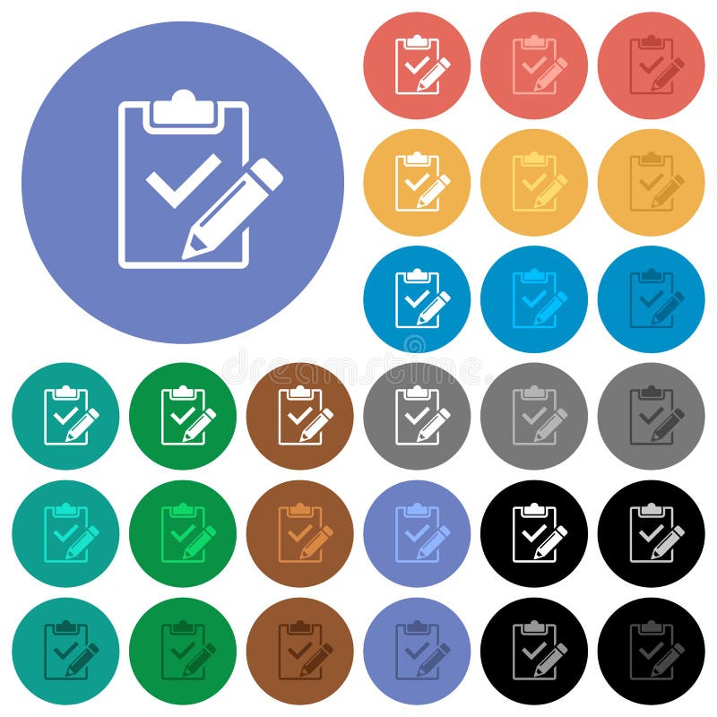 Fill Out Checklist Round Flat Multi Colored Icons Stock Vector ...