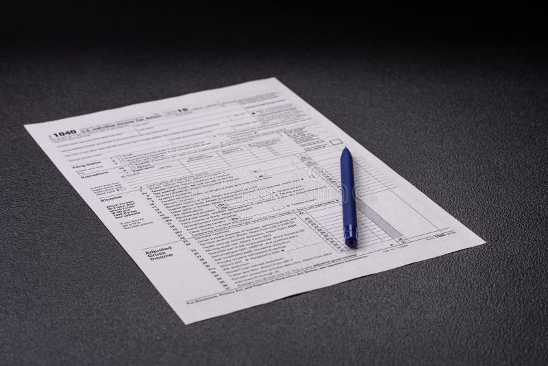 Fill Out US Tax Form 1040 for Verification and Refund Stock Image ...