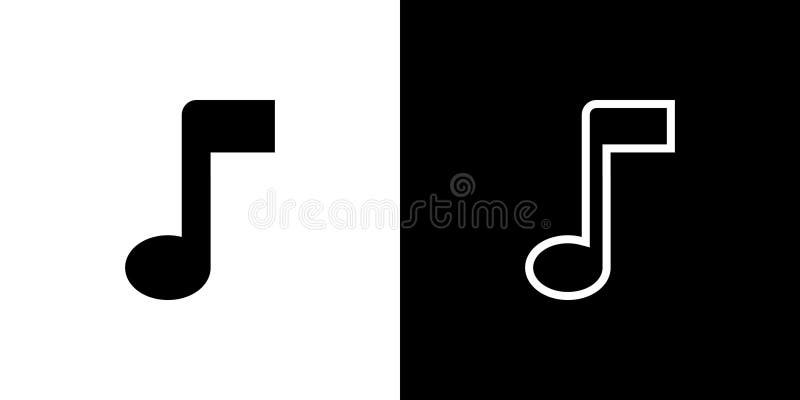 Fill and Outline Music Note Icon Stock Vector - Illustration of tone ...