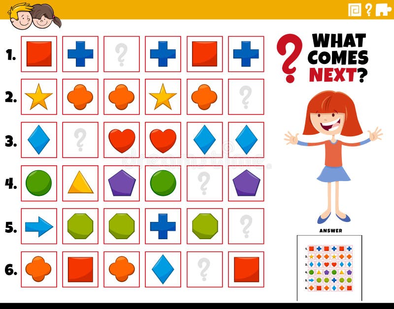 Fill the Pattern Educational Activity for Kids Stock Vector ...