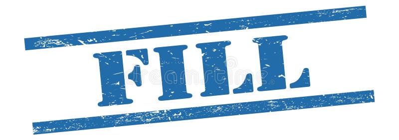 FILL Text on Blue Grungy Lines Stamp Stock Illustration - Illustration ...