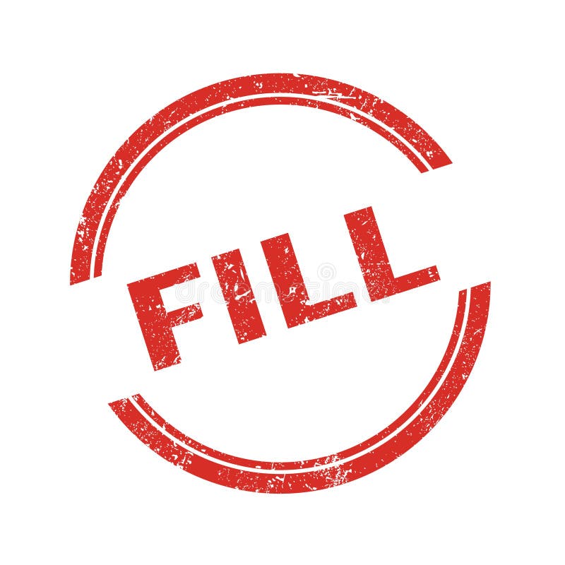 FILL Text Written on Red Grungy Round Stamp Stock Illustration ...