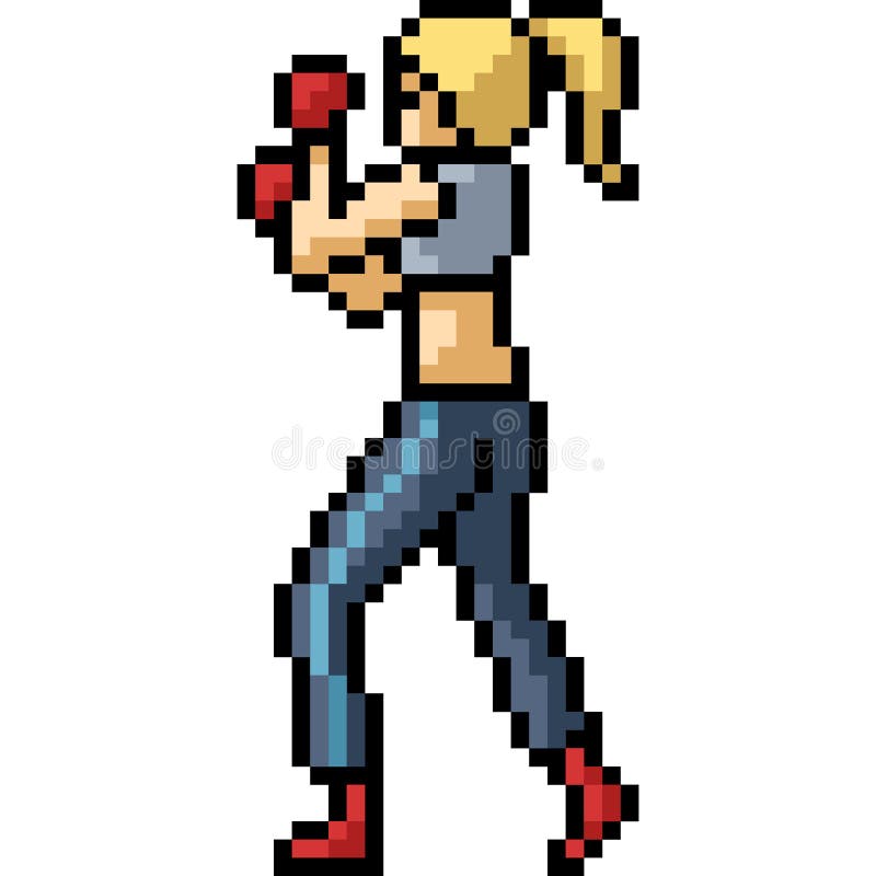 Fille De Boxe D'art De Pixel De Vecteur Illustration de Vecteur ...