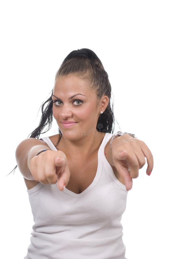 Fille Dirigeant Ses Doigts Photo Stock Image Du Regarder 20606048