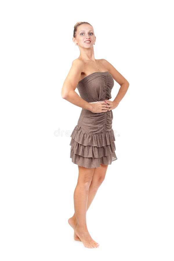 Jolie Fille Mince Dans Une Robe Courte Photo Stock Image Du Beauté