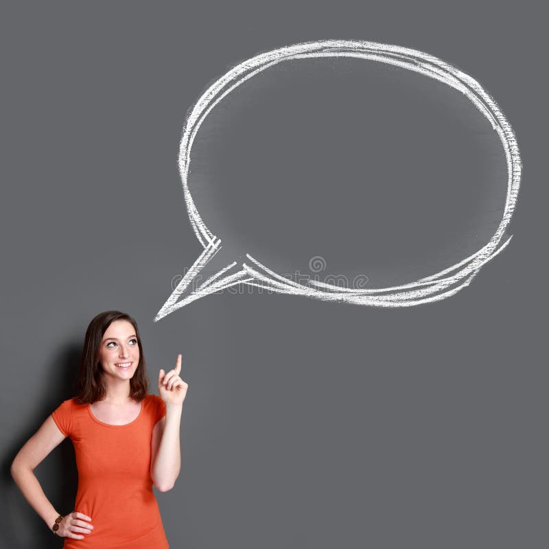 Fille Recherchant Pour Bouillonner La Parole Image stock - Image du ...