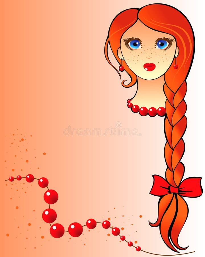 Fille rousse illustration de vecteur. Illustration du bande - 21990867