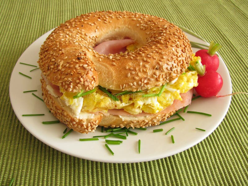 Filled Bagel stock image. Image of breakfast, bagel, roll - 16191277