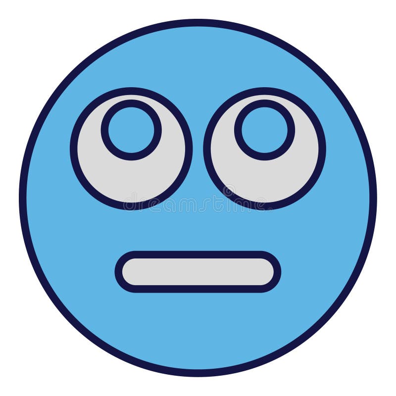 Filled Color Outline Icon for Emoji Face. Stock Vector - Illustration ...